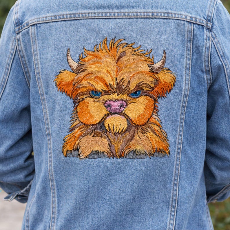 Grumpy Highland Cow Machine Embroidery Design, Funny Scottish Coo ...