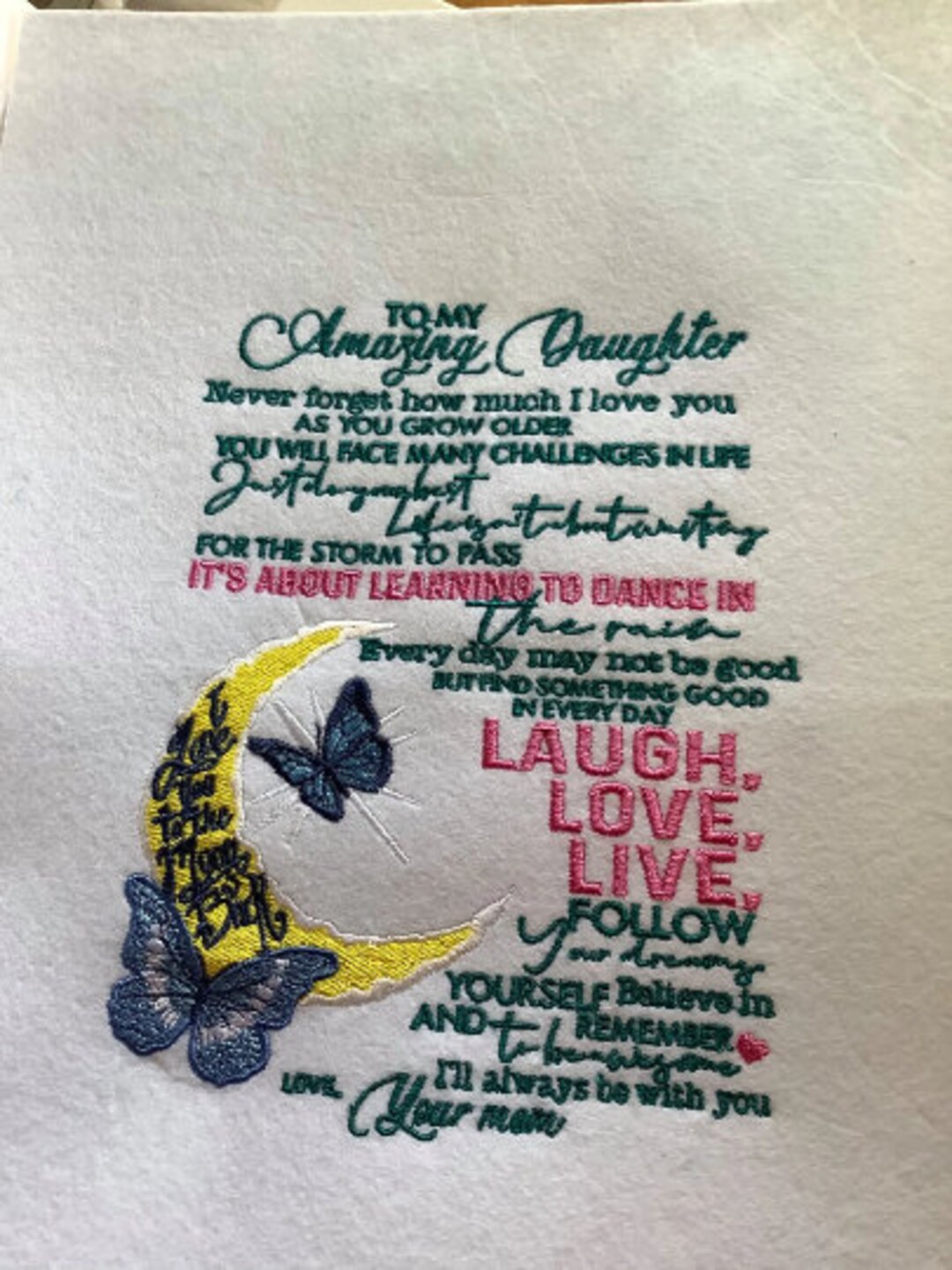 Daughter Embroidery Designs Daughter Love Embroidery Design Mom ...