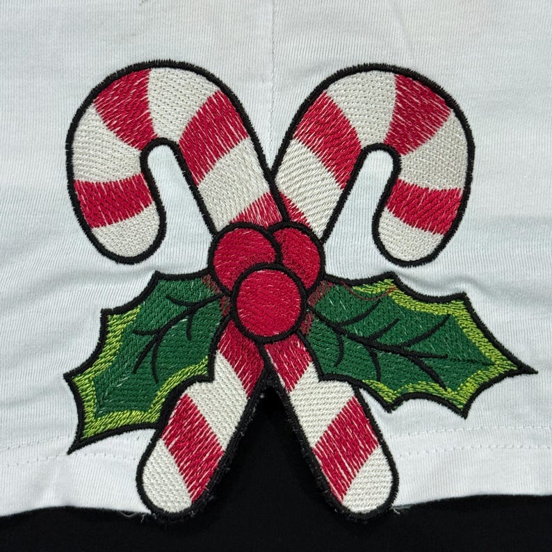 Candy Cane Split Bow Embroidery Design Christmas Split Bow Embroidery ...