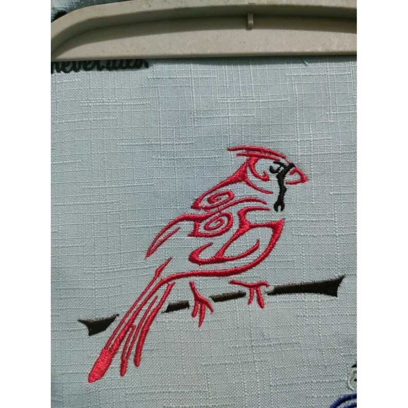 Cardinal Bird Machine Embroidery Design Red Cardinal - Etsy