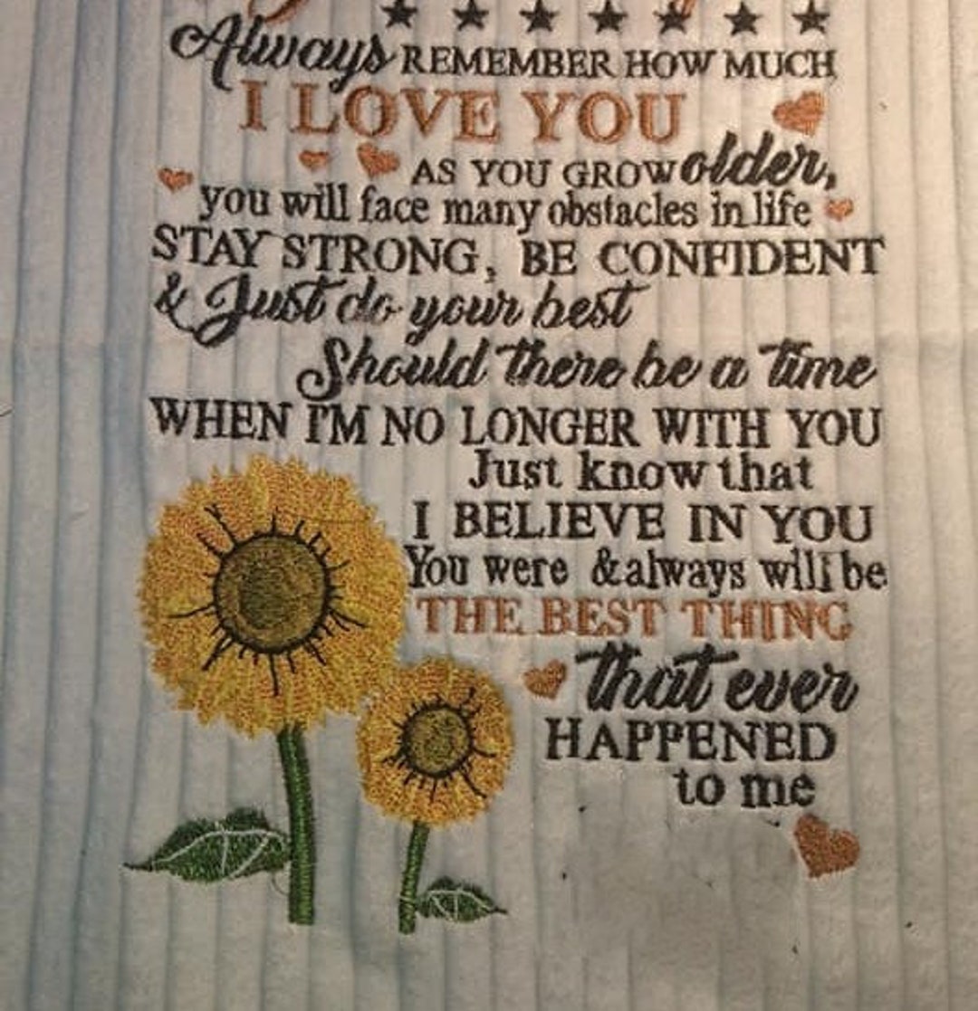 Sunflower Embroidery Designs Sunflower Quote Embroidery Design Love ...