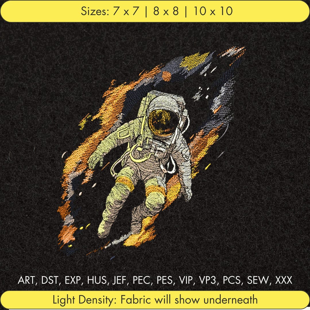 Astronaut Outer Space Embroidery Designs Space Embroidery Files Galaxy ...