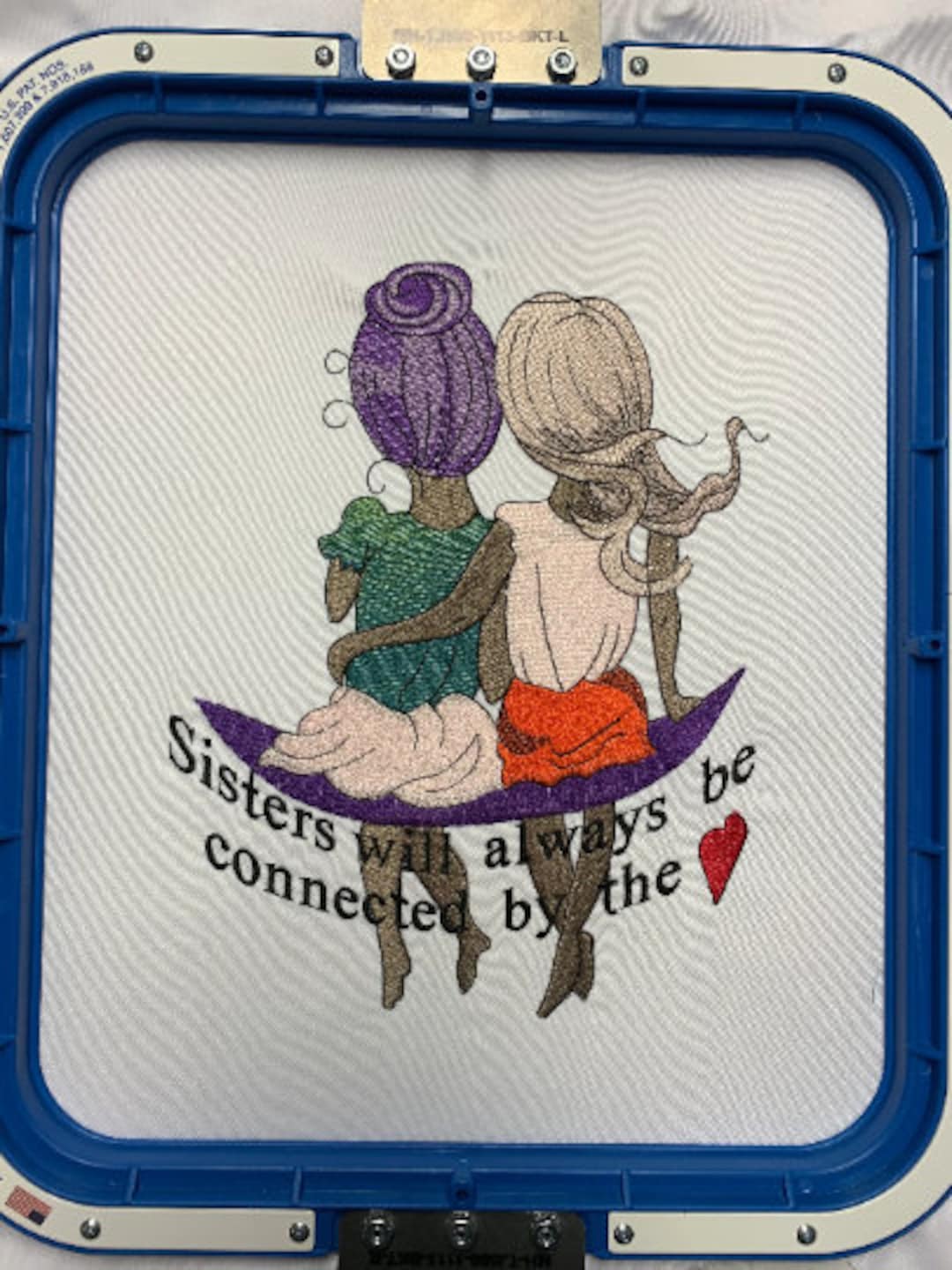 Sisters Love Embroidery Design Sisters Embroidery Designs Friends ...