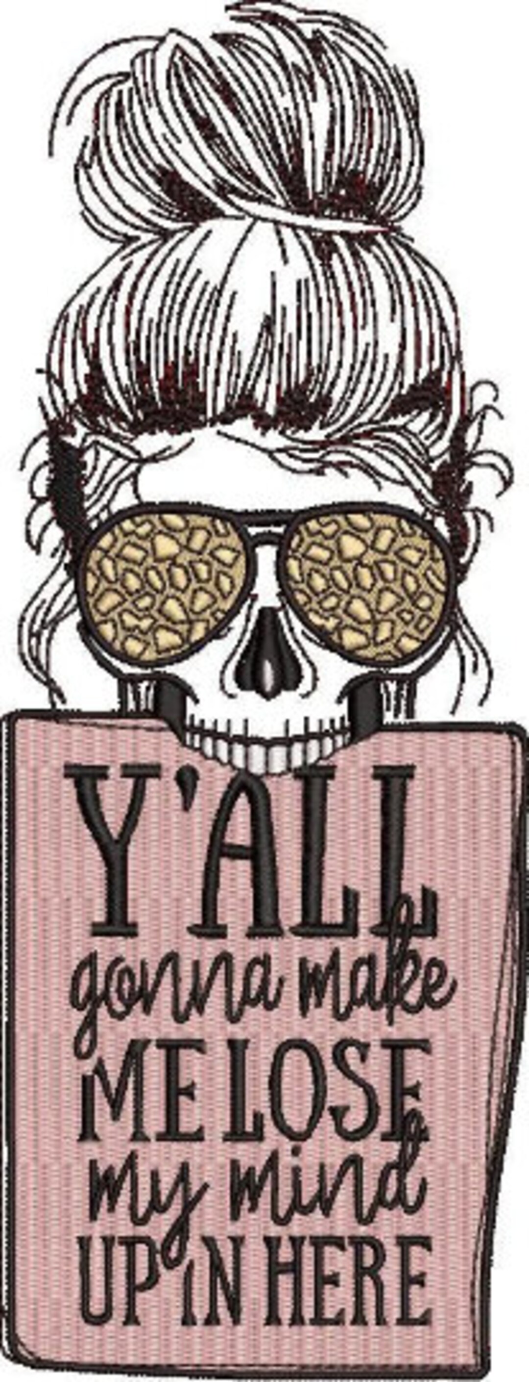 Girl Skull Embroidery Design Skull Machine Embroidery Design Skull DST ...