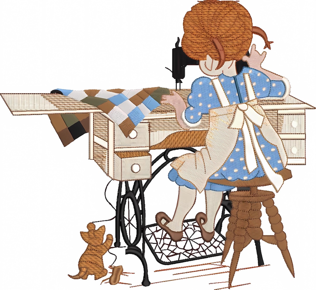 Girl Sewing Machine Embroidery Design Machine Embroidery Pattern Girl ...