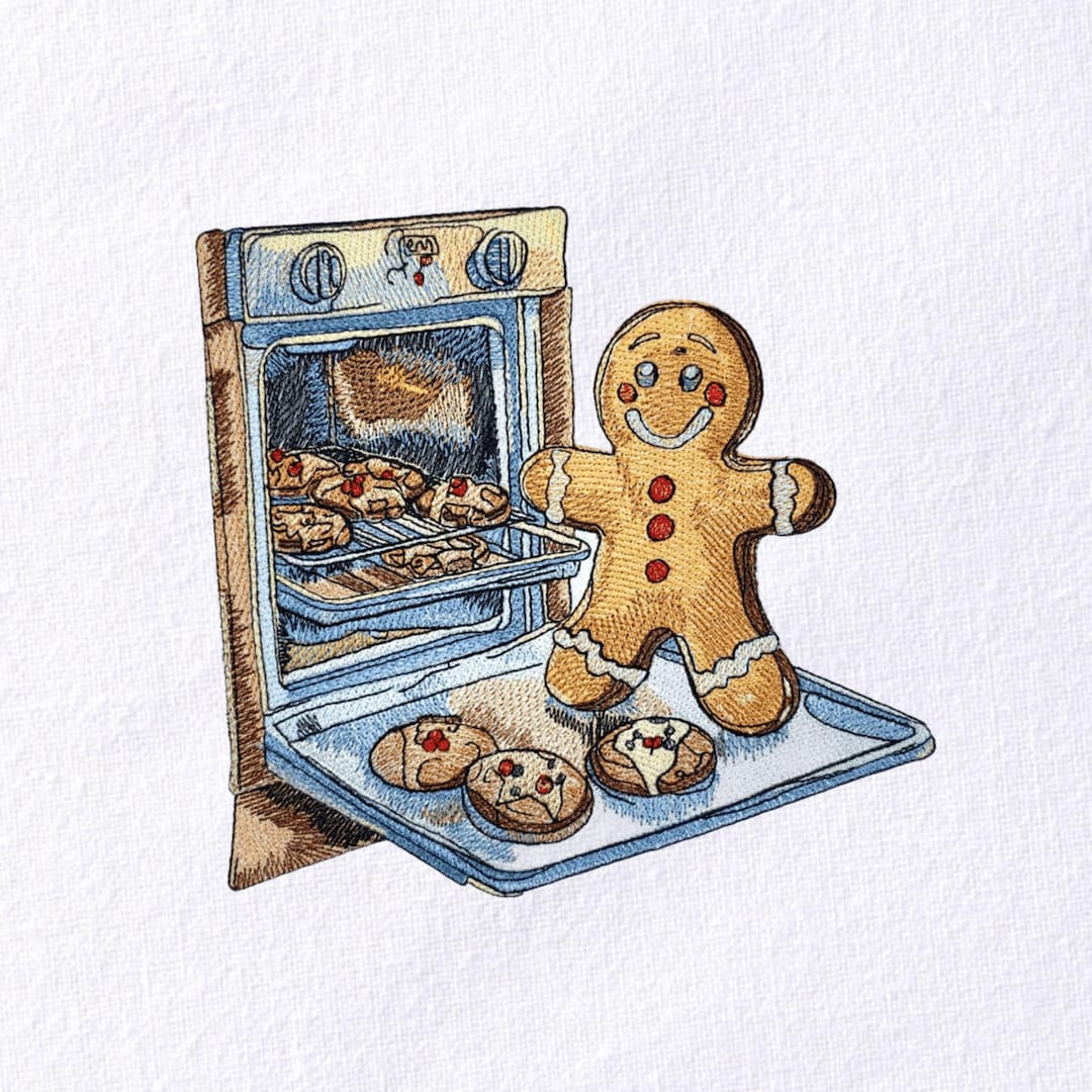 Gingerbread Man Baking Embroidery Design Christmas Cookie Oven Machine ...