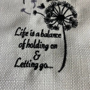 Life is A Balance Embroidery Pattern Life is A Balance of Holding and ...