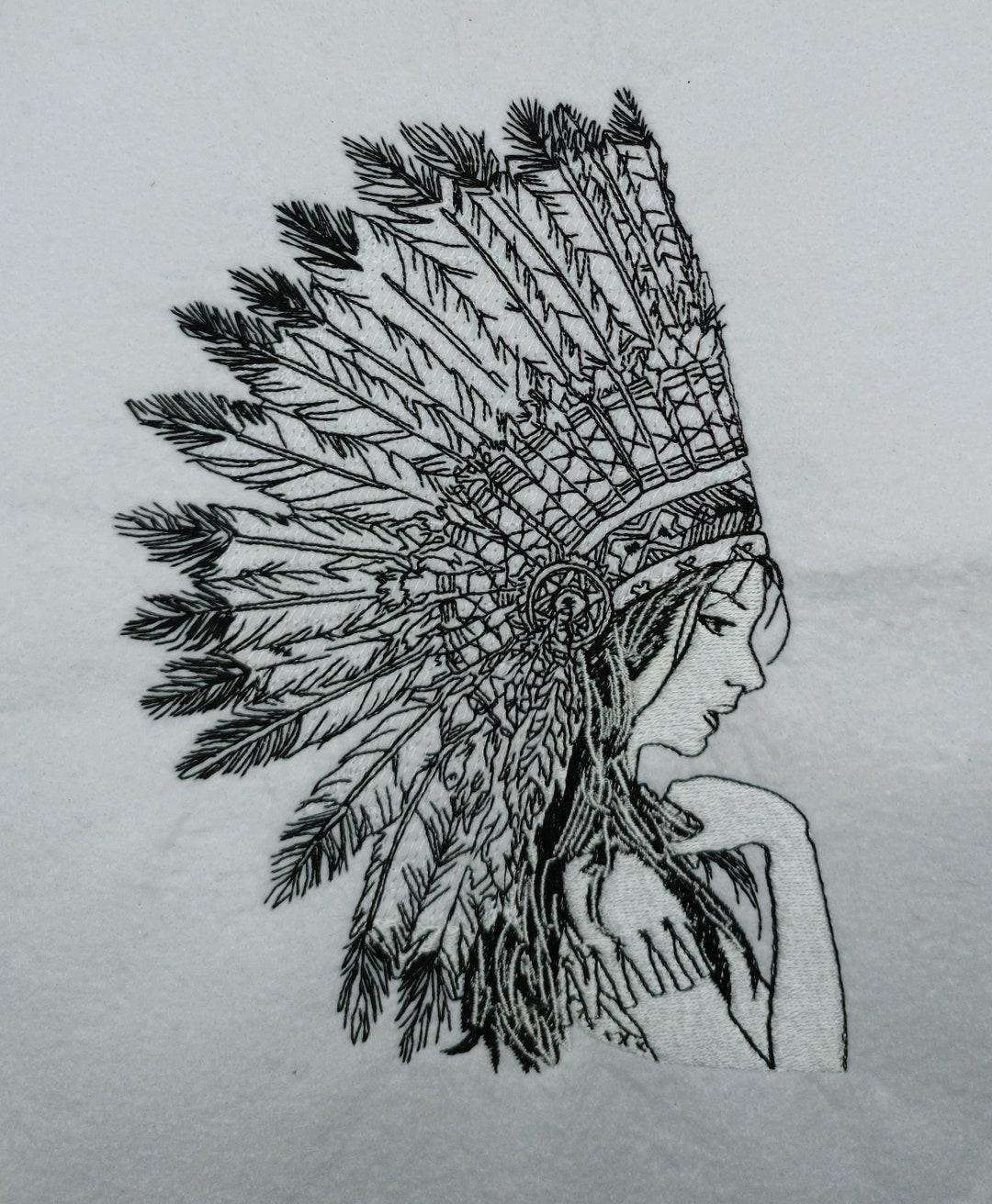 Native Woman Embroidery Design Native Woman With Headdress Machine ...