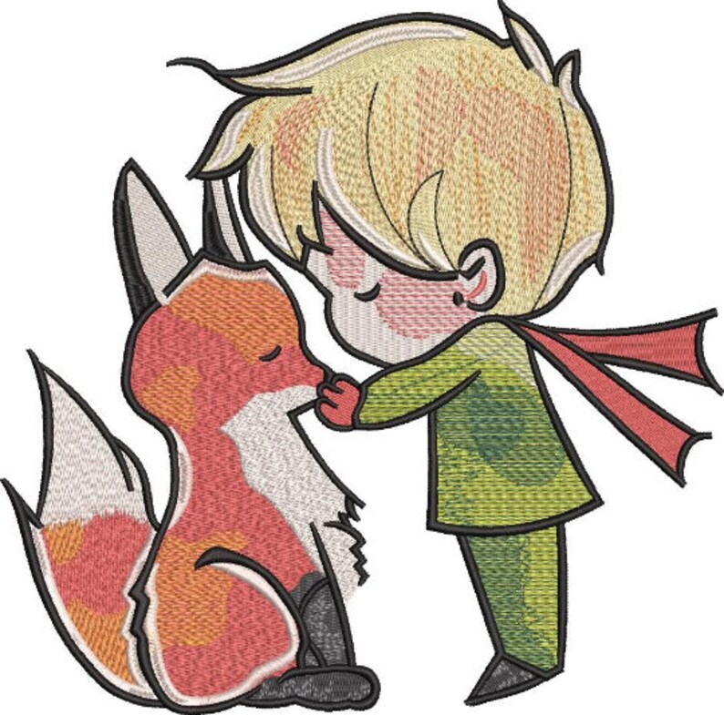The Little Prince & Fox Machine Embroidery Design Fox Embroidery Design ...