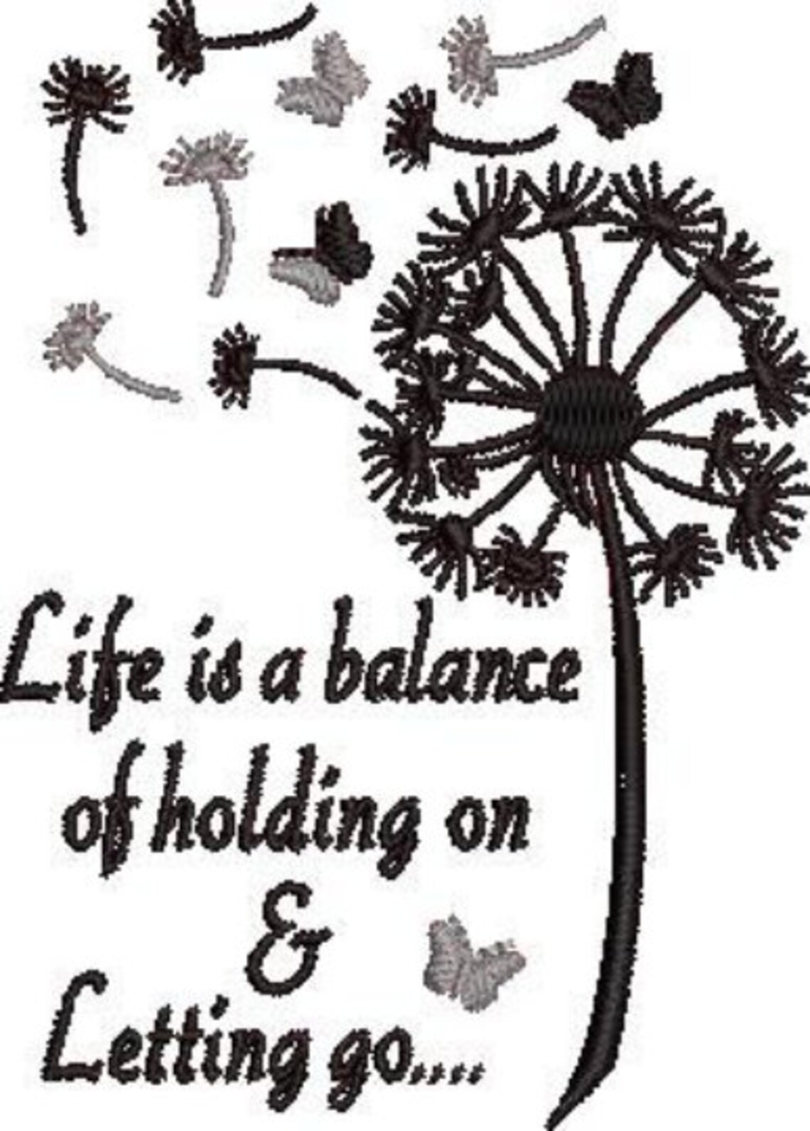 Life is A Balance Embroidery Pattern Life is A Balance of Holding and ...