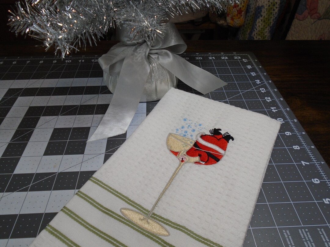 Santa Drowning in Glass Embroidery Design Santa Machine Embroidery ...