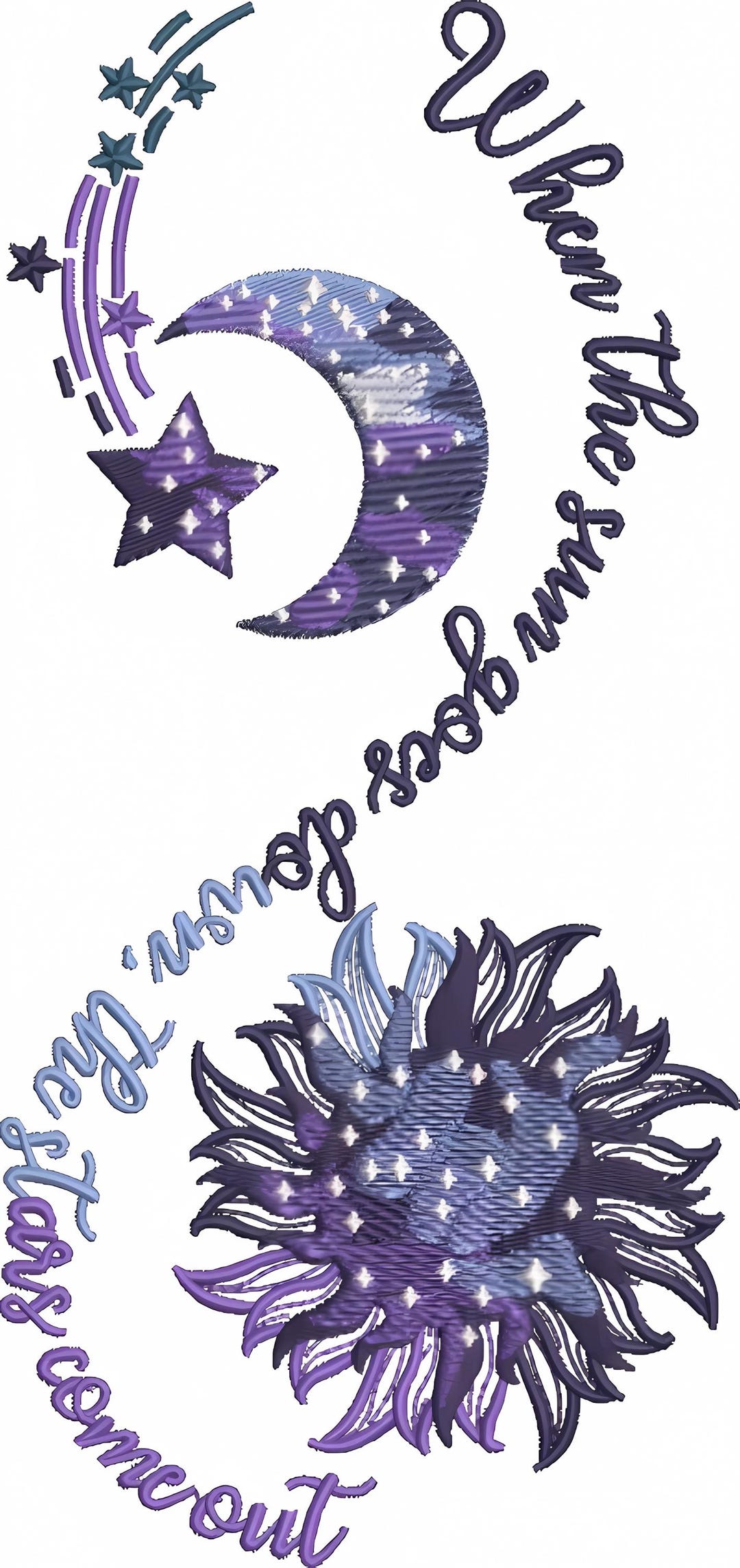 Sun Embroidery When the Sun Goes Down Quote Embroidery Pattern Sun ...