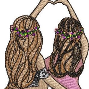 Best Friends Machine Embroidery Pattern Sisters Embroidery Designs ...