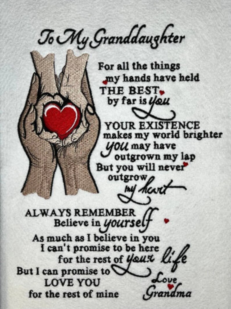 Granddaughter Poem Machine Embroidery Granddaughter Embroidery Designs ...