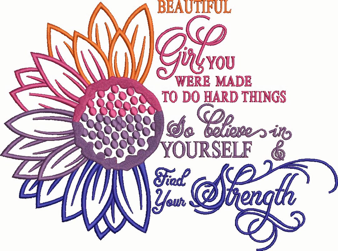 Find Your Strength Embroidery Pattern Inspirational Embroidery Designs ...