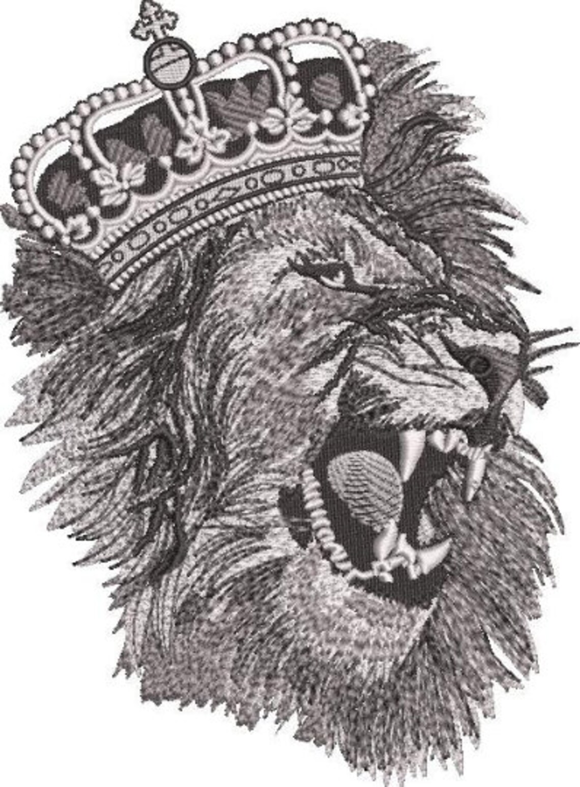 Lion Machine Embroidery Design Lion With Crown Embroidery Design Animal ...