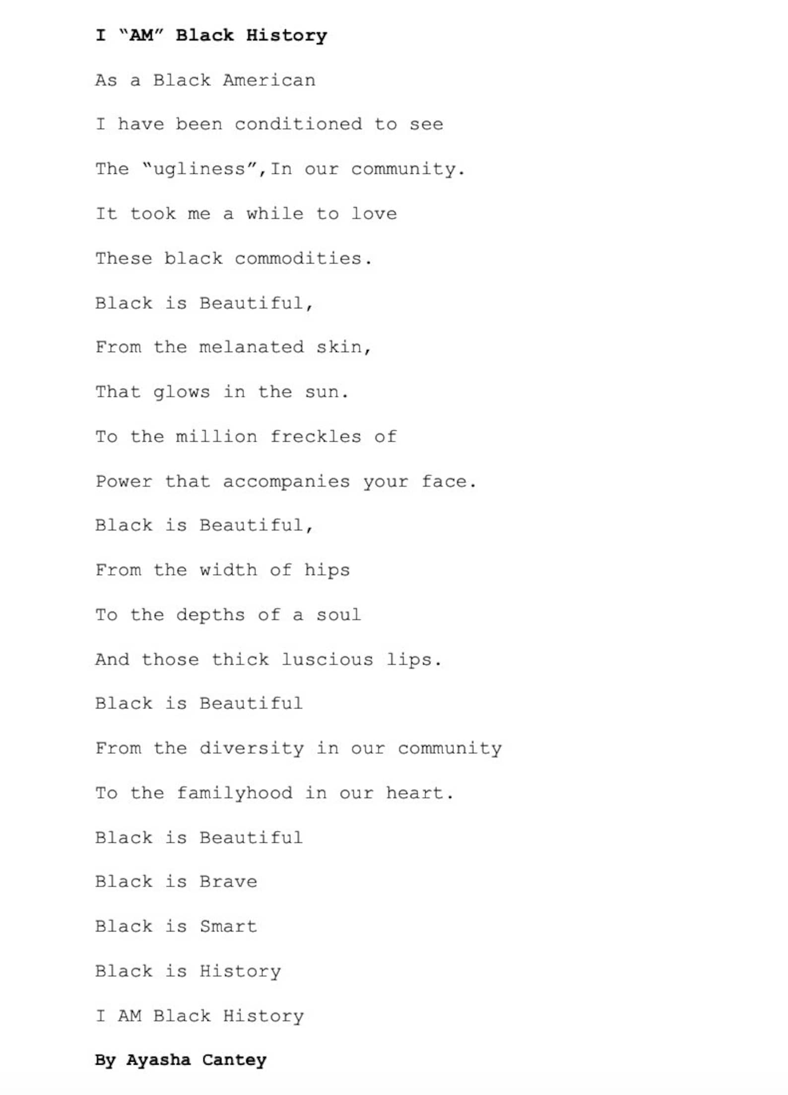 I "am" Black History Poem Print - Etsy