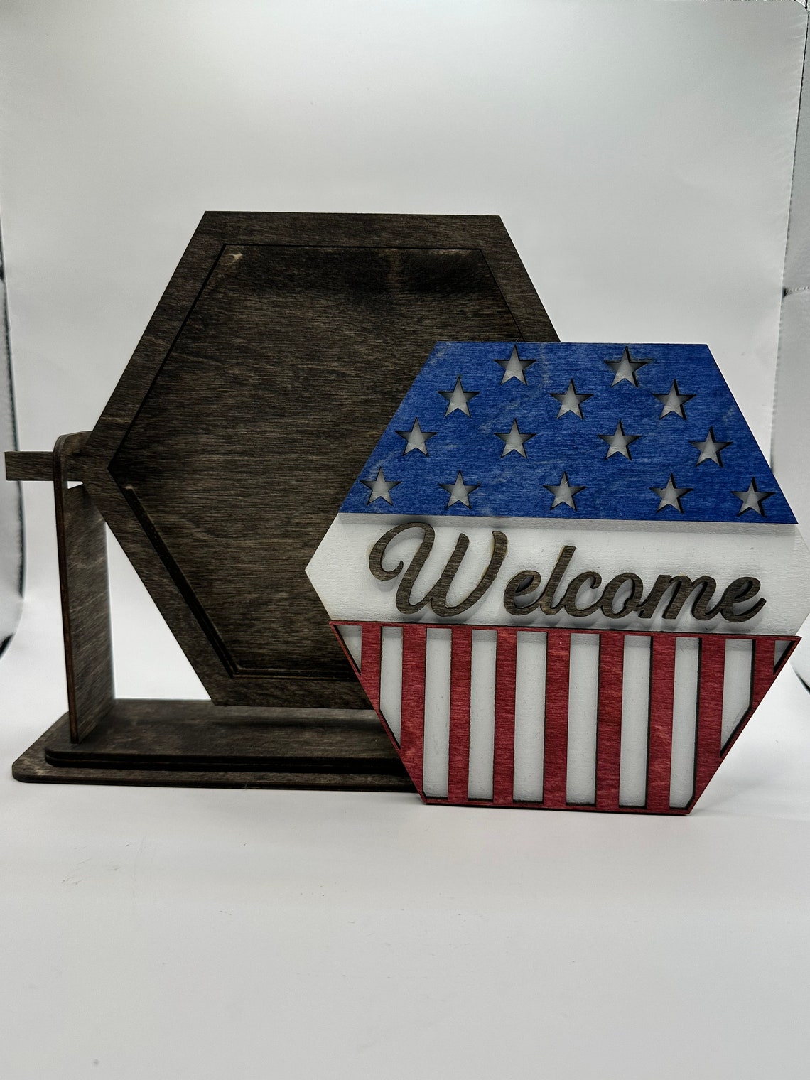 American Flag Insert for Hexagon Frame |DIGITAL FILE| SVG |laser ...