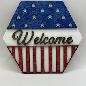 American Flag Insert for Hexagon Frame |DIGITAL FILE| SVG |laser ...