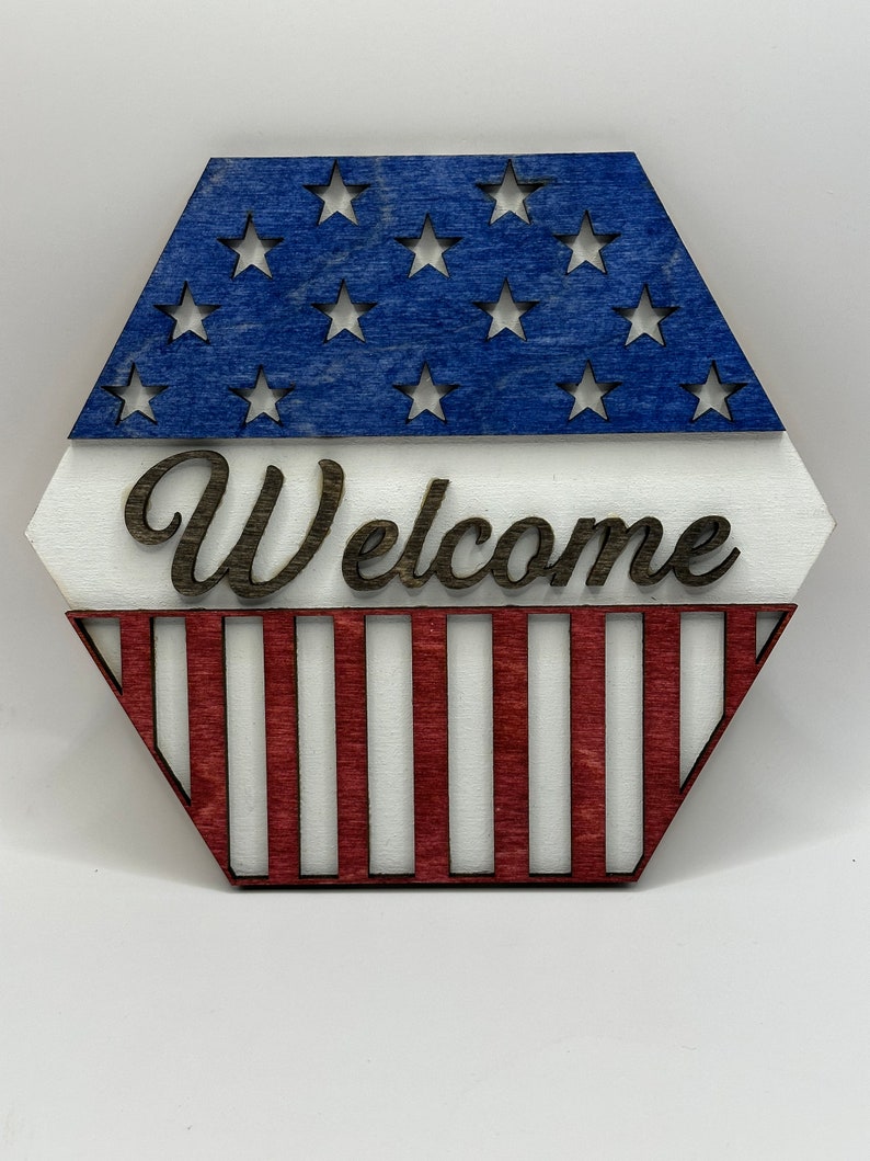 American Flag Insert for Hexagon Frame |DIGITAL FILE| SVG |laser ...