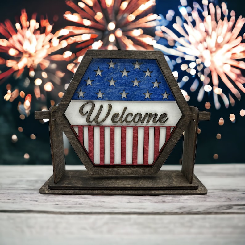 American Flag Insert for Hexagon Frame |DIGITAL FILE| SVG |laser ...