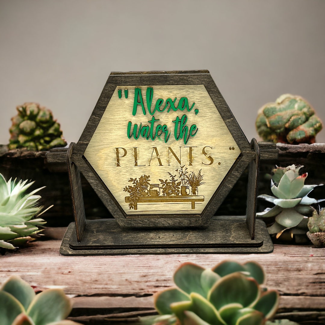 Alexa, Water the Plants Wall Print Funny Quote Insert for Hexagon Frame ...