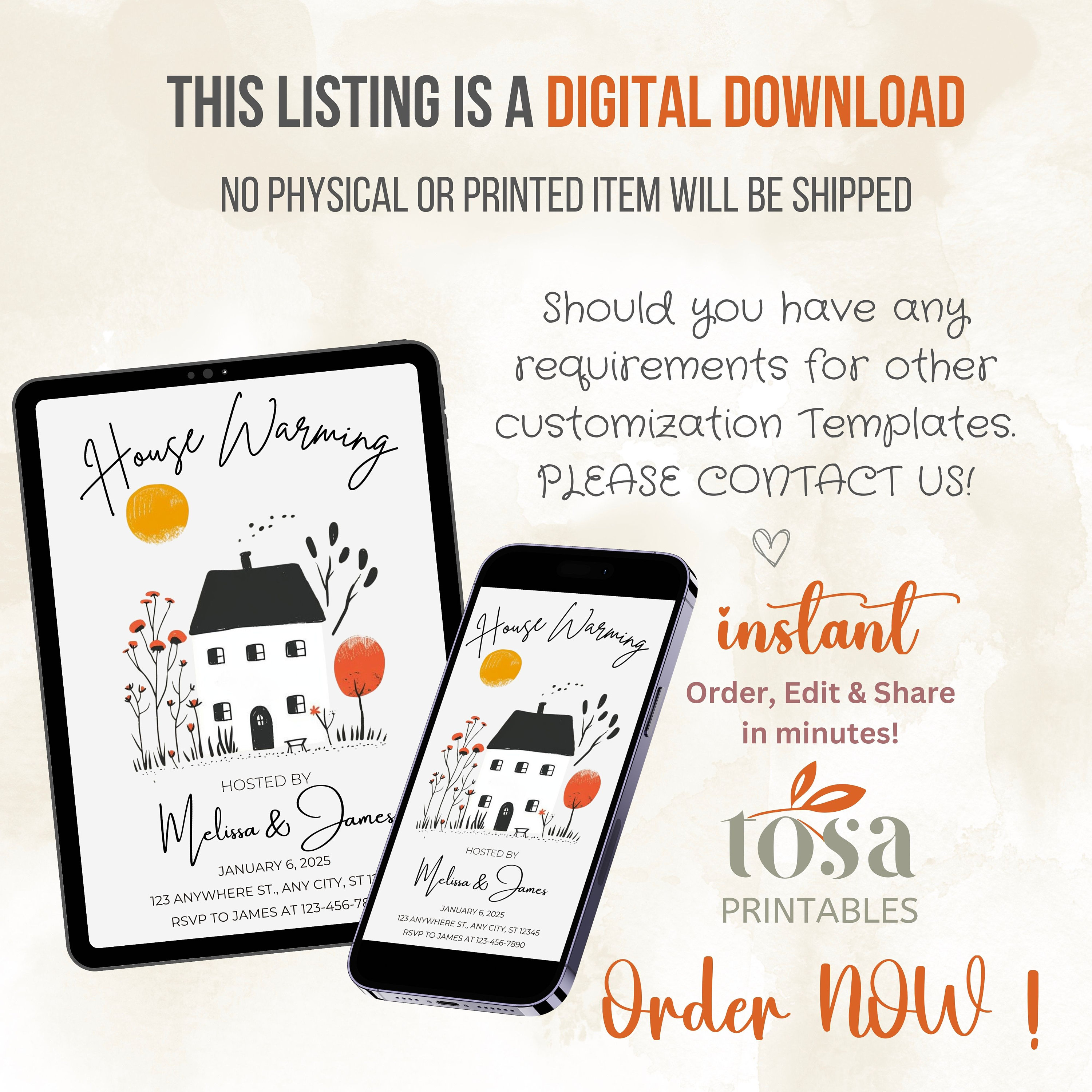 Editable House Warming Invitation Template Housewarming Party Invite ...