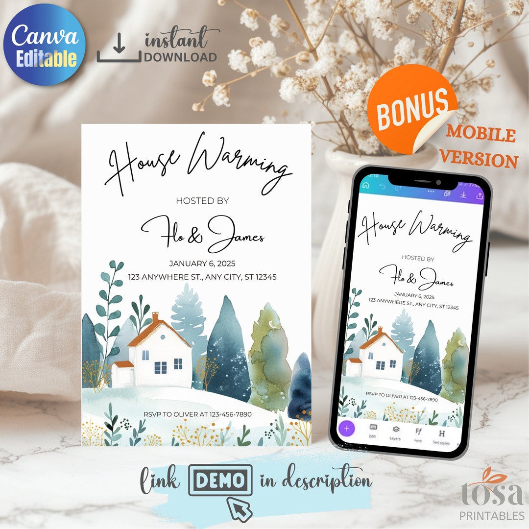 Editable House Warming Invitation Template Housewarming Party Invite ...