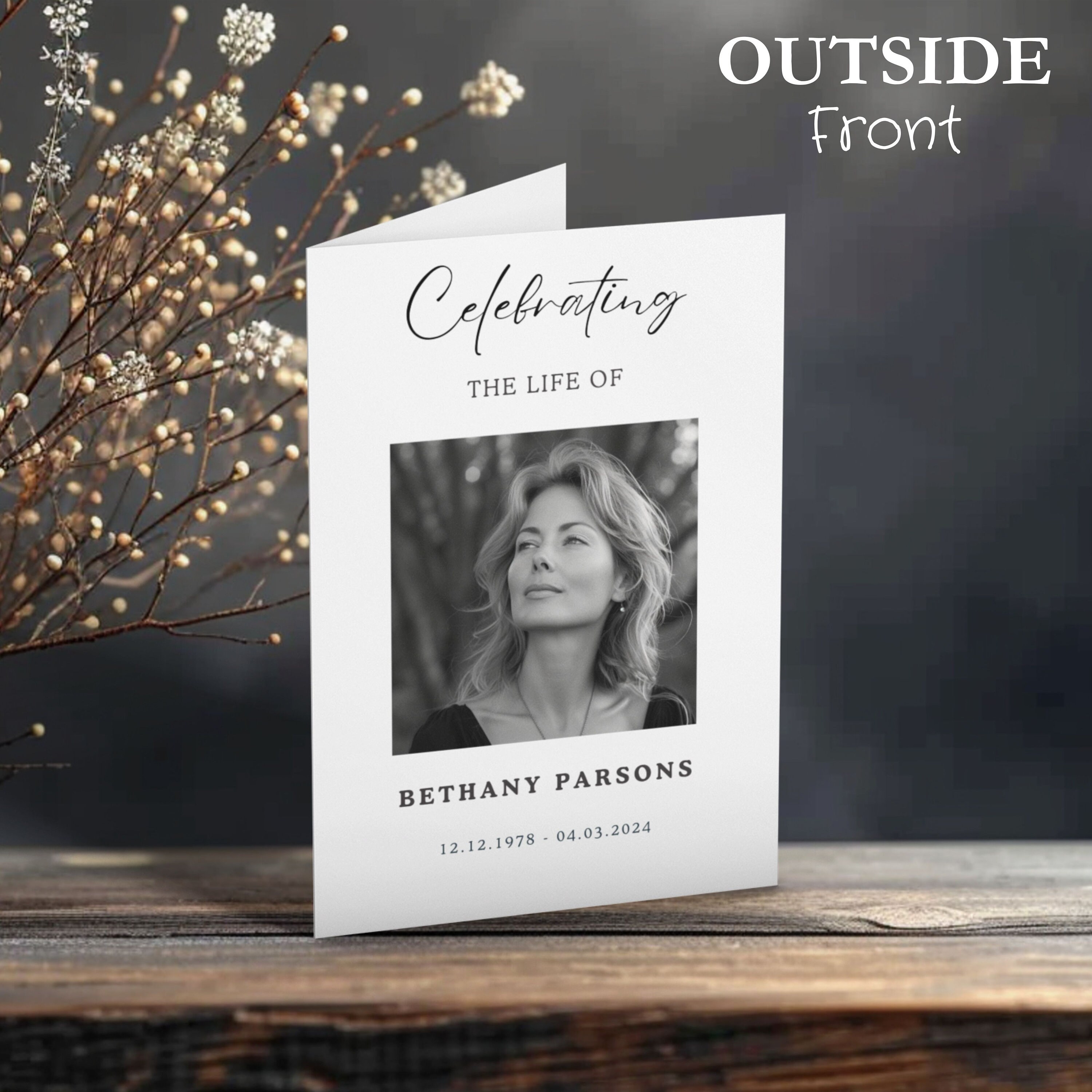 Editable Minimalist Funeral Program Template Printable Order of Service ...