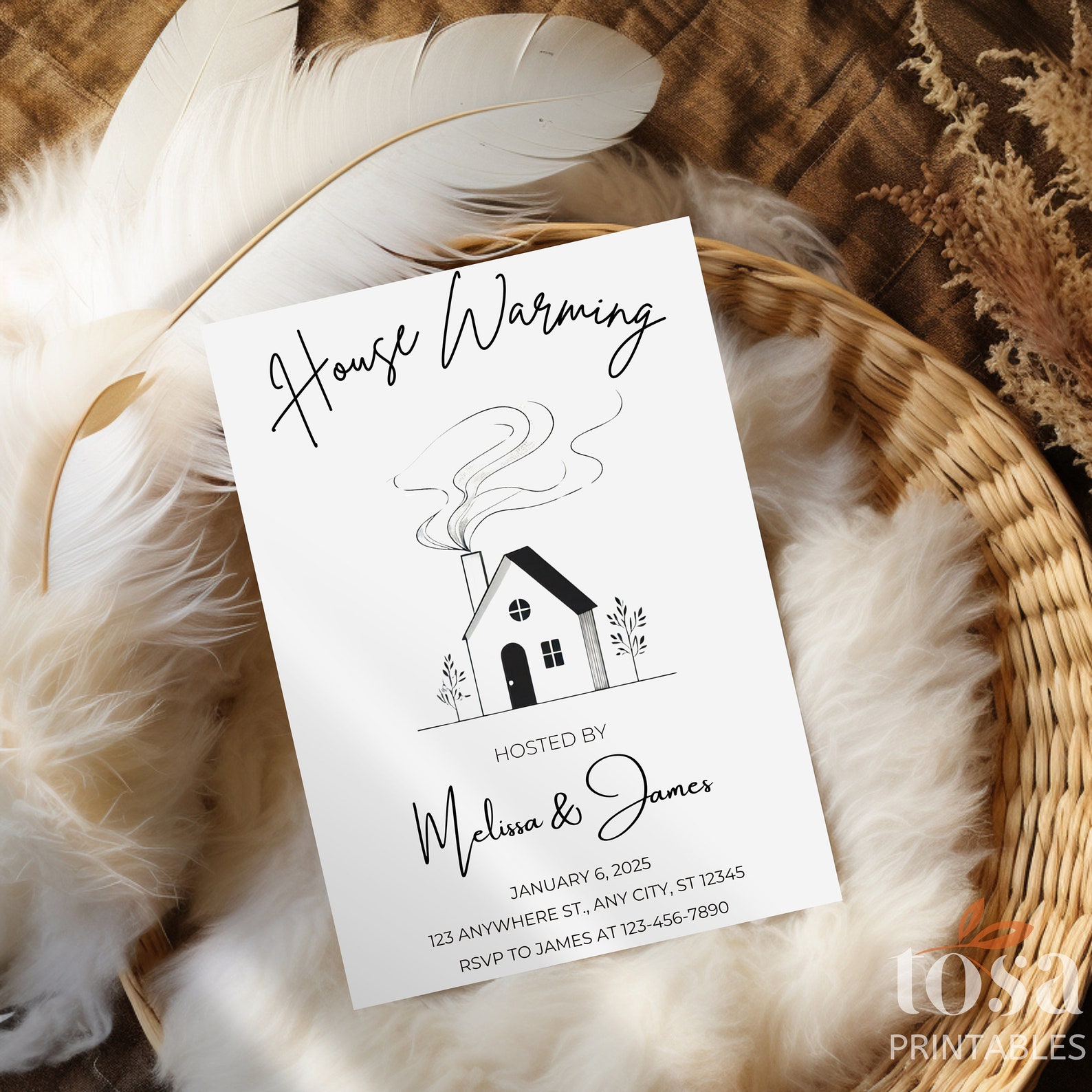 Editable House Warming Invitation Template Housewarming Party Invite ...