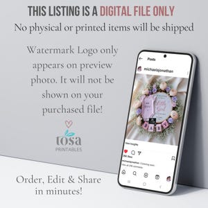 Digital Pink Little Girl Announcement for Social Media Pregnancy ...