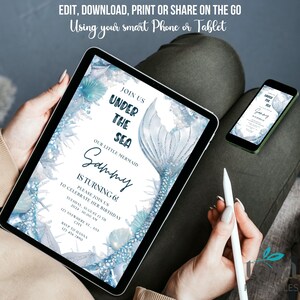 EDITABLE Mermaid Birthday Invitation Template INSTANT DOWNLOAD ...