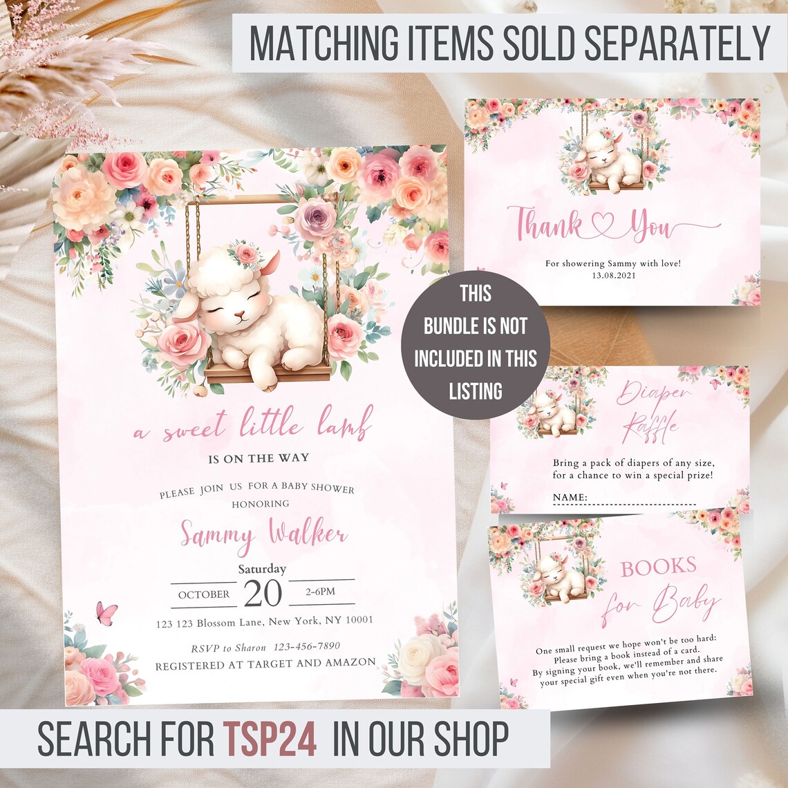 Pink Lamb Baby Shower Welcome Sign, Lamb Baby Shower Sign Template ...