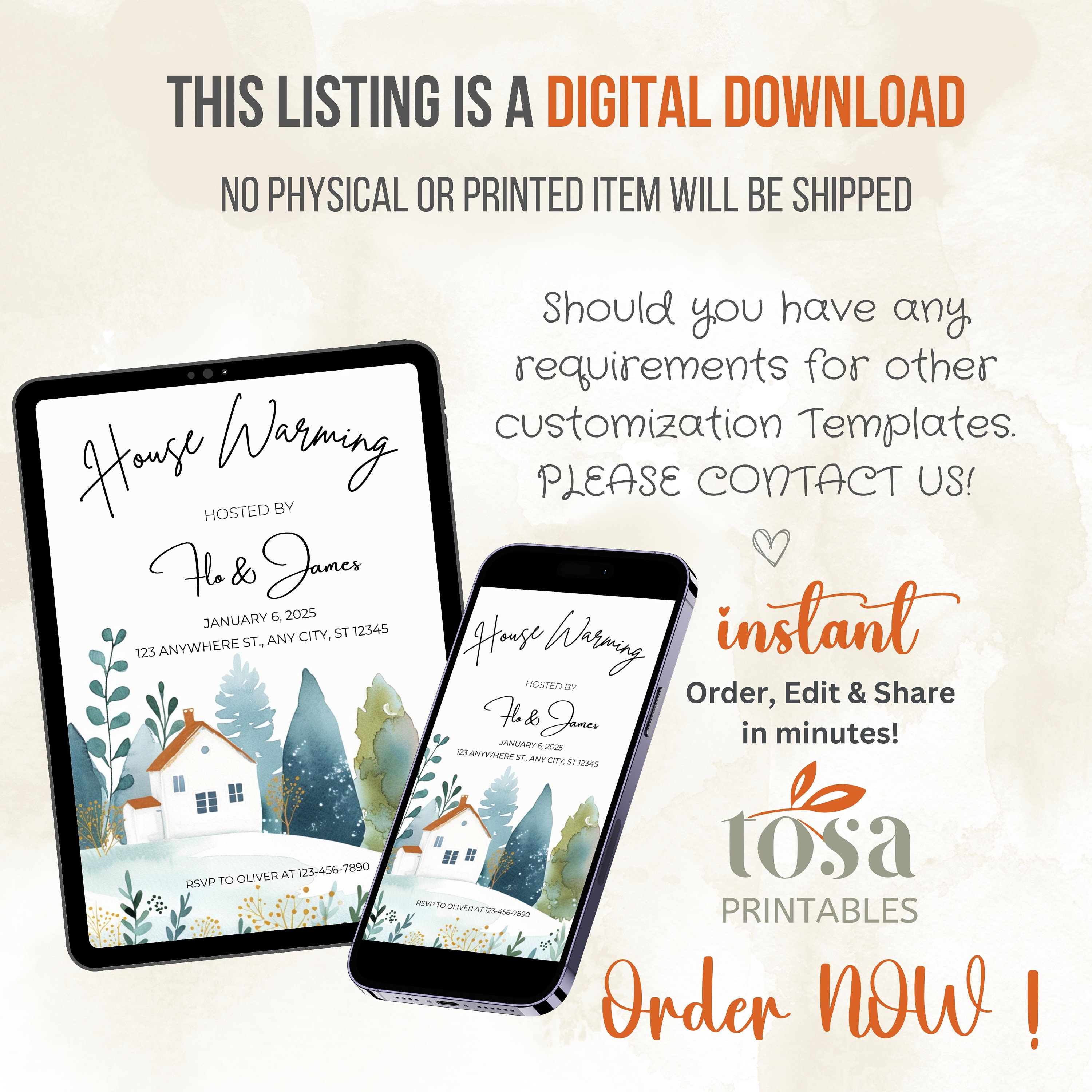 Editable House Warming Invitation Template Housewarming Party Invite ...