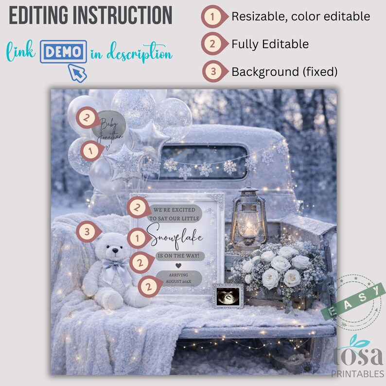 Little Snowflake is on the Way Reveal, Cozy White Winter Pregnancy ...