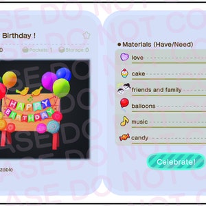 Printable ACNH DIY Customizable Bday Card - Etsy