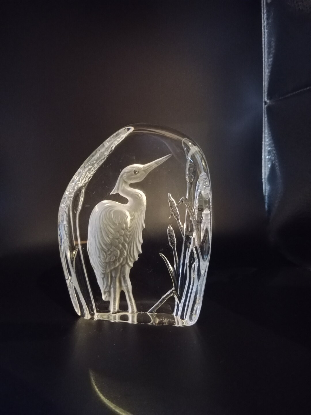 Wedgwood Crystal Glass Reverse Cut Paperweight Wild Birds -heron ...