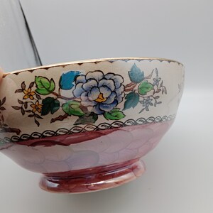Vintage Maling Large Bowl Pattern 6562 Peony Rose, Waved, Early 1950s ...