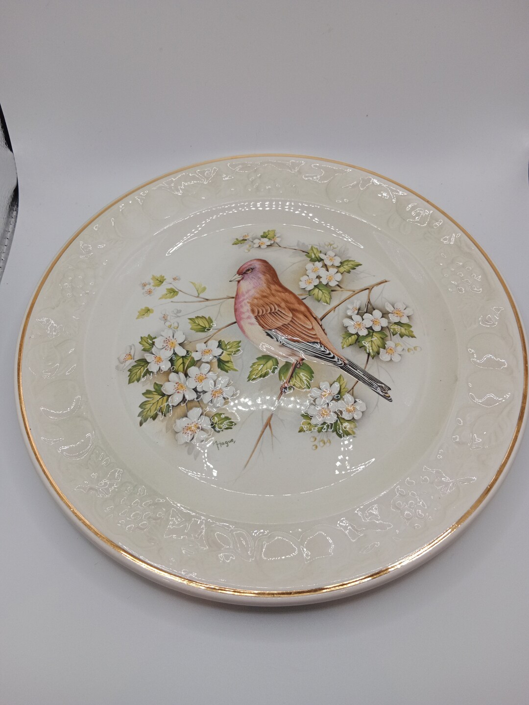 Royal Worcester Spode Palissy Linnet Plate, Decorative Bird Plate ...