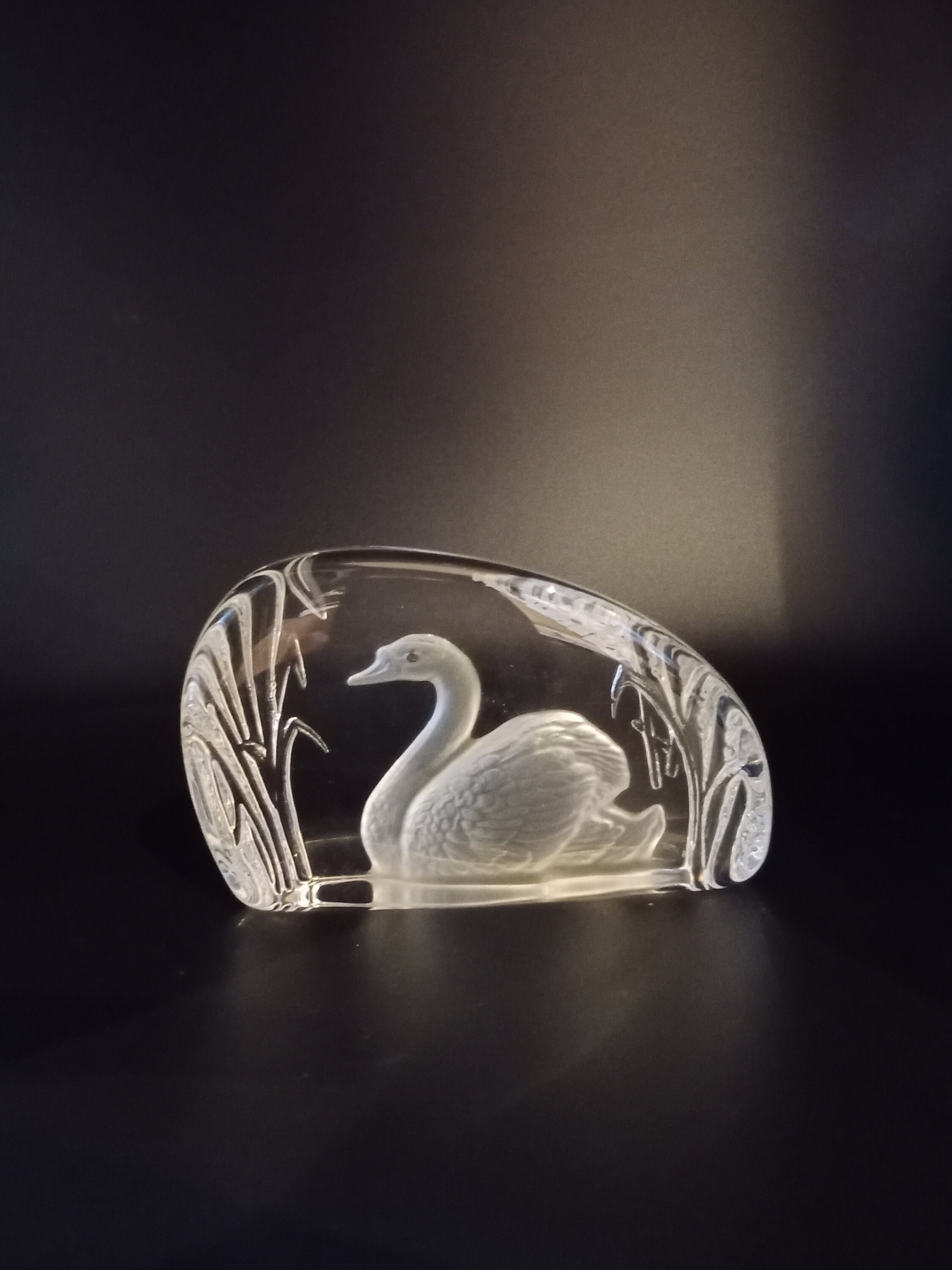Wedgwood Crystal Glass Reverse Cut Paperweight Wild Birds - Swan ...
