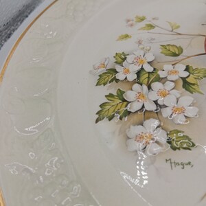 Royal Worcester Spode Palissy Linnet Plate, Decorative Birds, Fruit ...