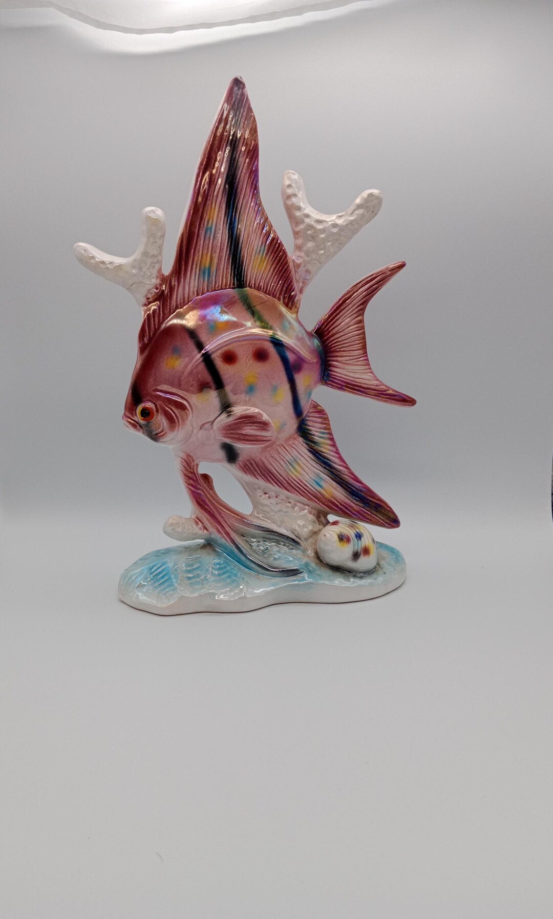 Vintage Jema Holland No.822 Pink Angel Fish Porcelain Figurine 11.4 ...