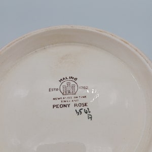 Maling English Large Bowl 8.6" Wide Pattern 6562 Peony Rose, Waved ...