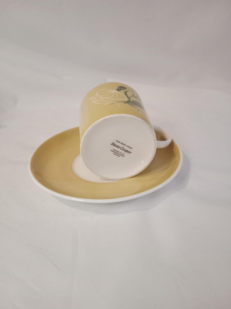 Vintage Susie Cooper Wedgwood Coffee Cup Set, Harlequin Floral, Made in ...