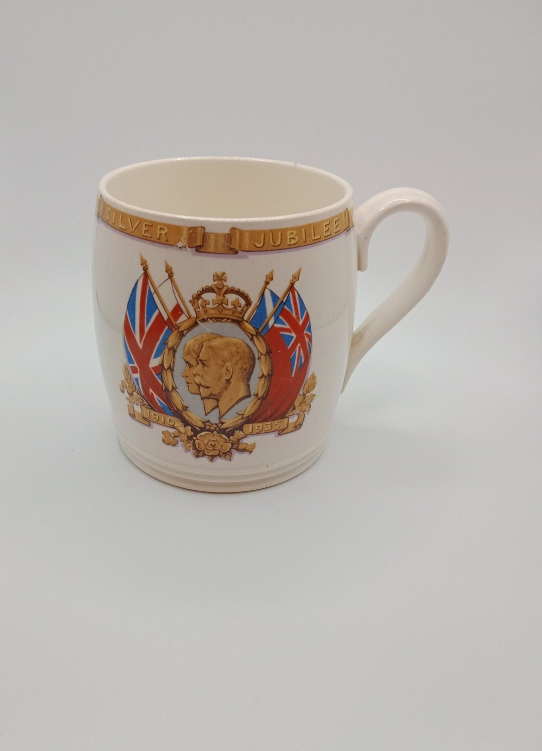 King George V Queen Mary Silver Jubilee Mug, 1935 Royal Memorabilia ...