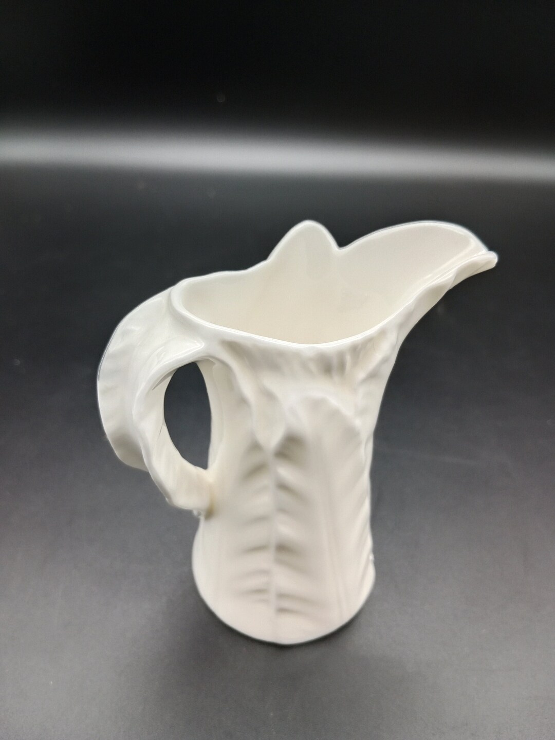 Royal Worcester Leaf Design Milk Jug Circa 1944. Pure White Porcelain ...