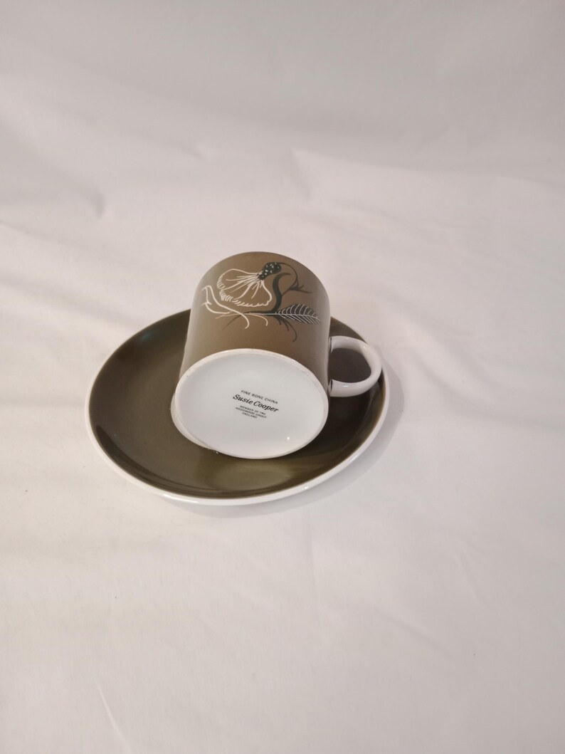 Vintage Susie Cooper Wedgwood Coffee Cup Set, Harlequin Floral, Made in ...