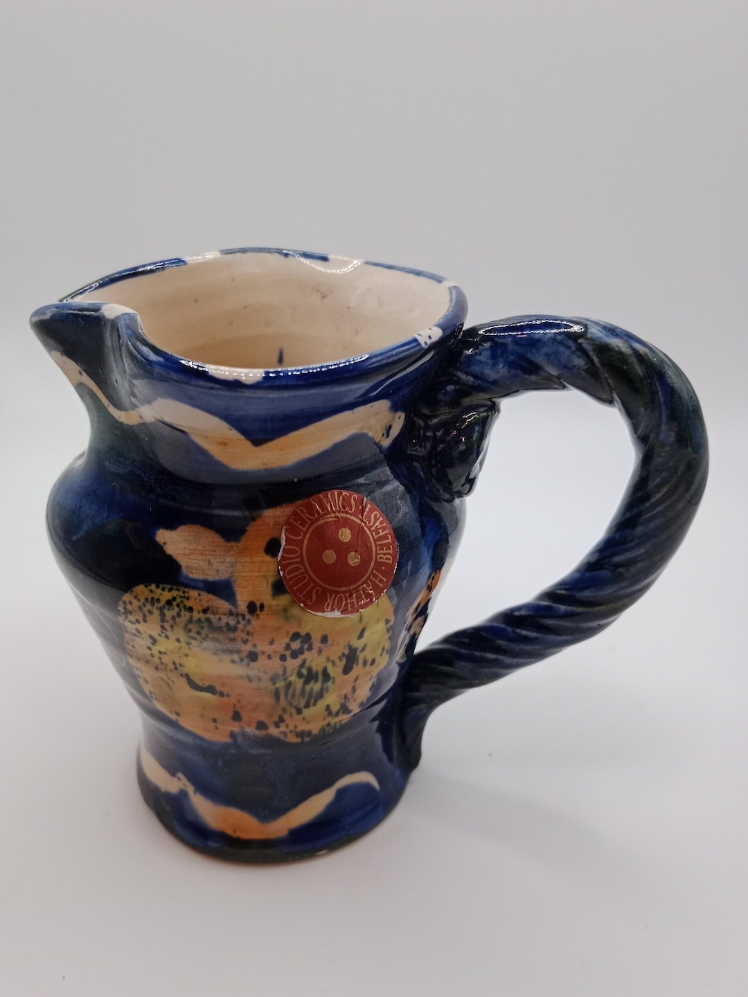 Hathor Studio Ceramics, Belfast, Blue Cream Jug, Marked TCM and With ...