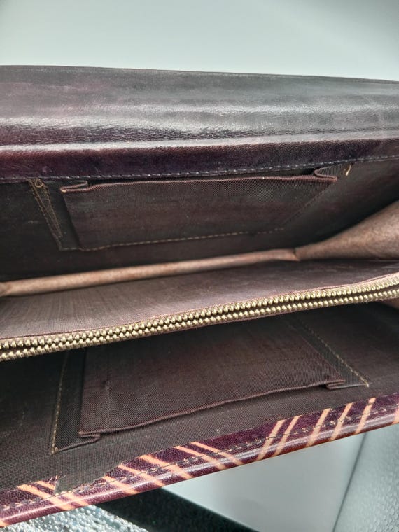 Vintage stunning leather bag, diamond design, shoulde… - Gem