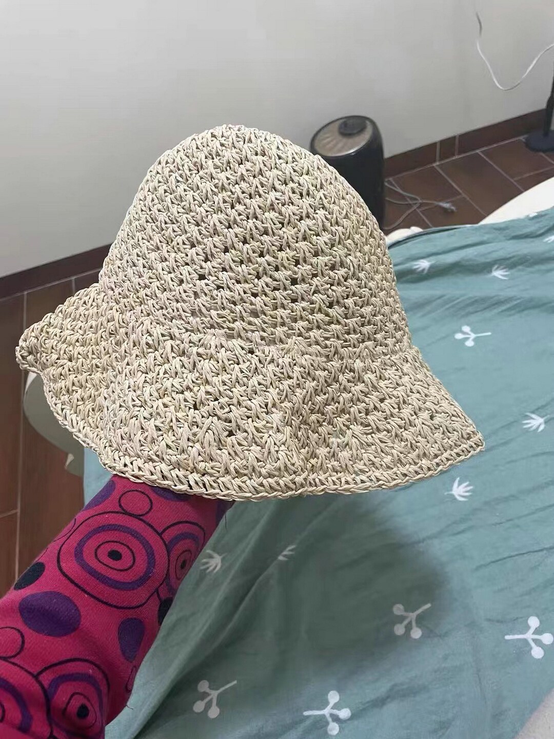 Summer Women's Hat. Straw Folding Bucket Hat. Gardening Cap, Beach Hat ...
